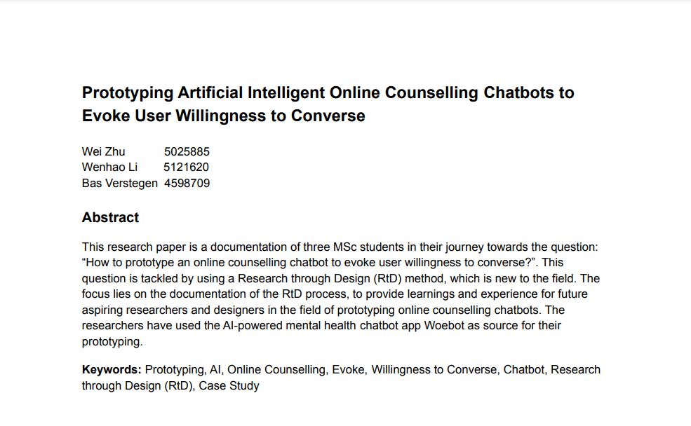 Prototyping Artificial Intelligent Online Counselling Chatbots to Evoke ...